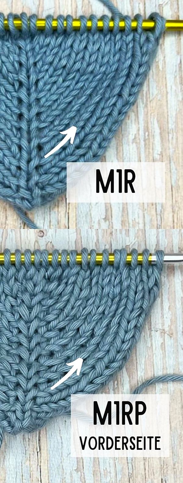M1RP stricken (Make 1 Right Purlwise) | simpleknittingpatterns.com