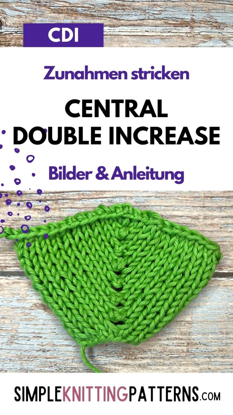 Central Double Increase stricken (CDI) | simpleknittingpatterns.com