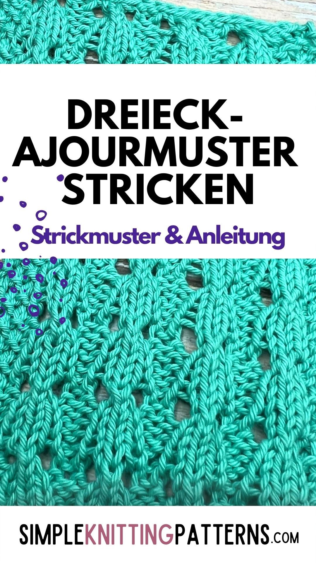 Kleines Dreieck-Ajourmuster stricken | simpleknittingpatterns.com
