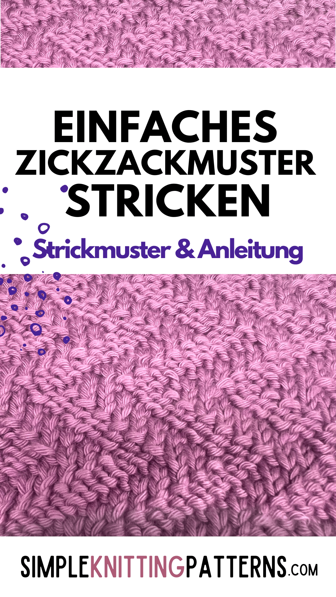 Einfaches Zickzackmuster stricken | simpleknittingpatterns.com