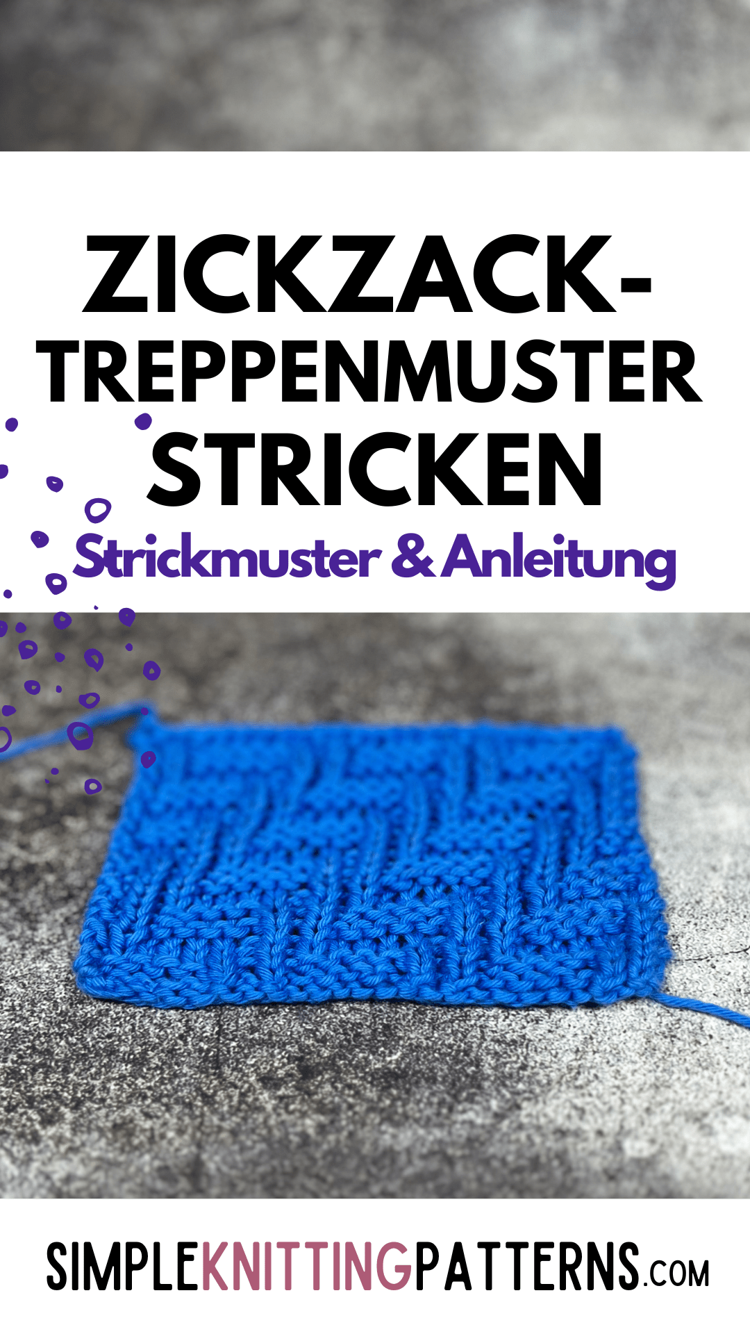 Zick-Zack-Treppenmuster stricken | simpleknittingpatterns.com